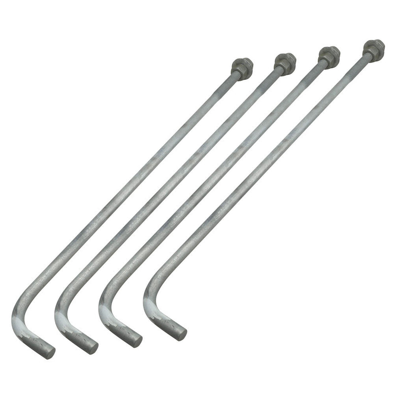 1" x 36" x 4" Heavy Duty Light Pole Anchor Bolt Kits - 4 Bolts Per Kit ...