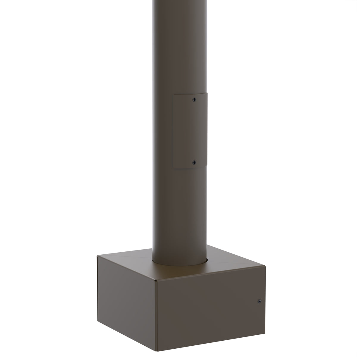 18' Tall x 4.0in OD x 0.188in Thick, Round Straight Aluminum, Anchor ...