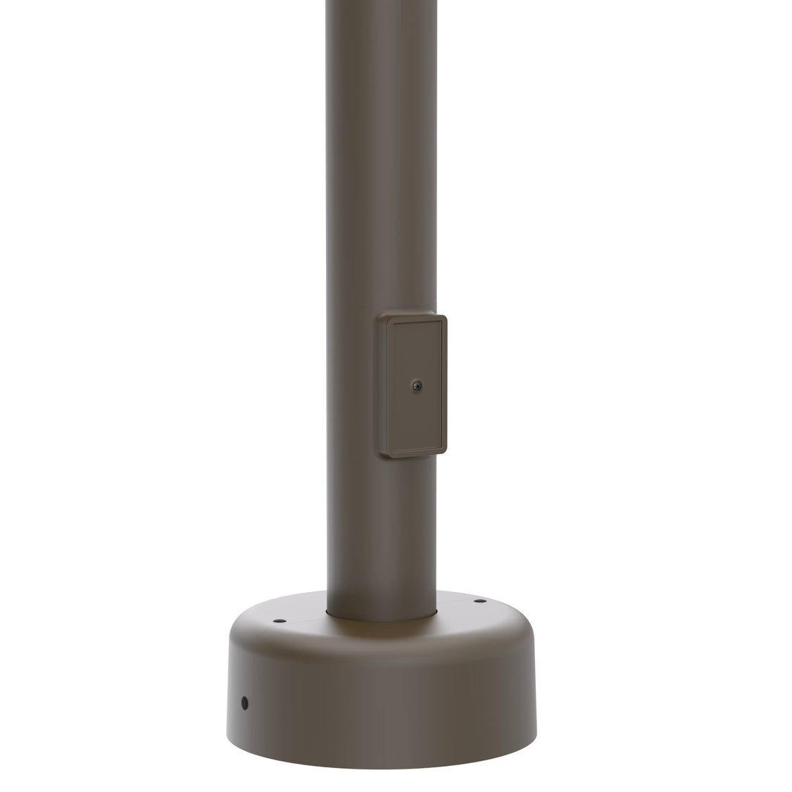 20 Tall x 5.0in OD x 11ga Thick, Round Straight Steel, Anchor Base ...