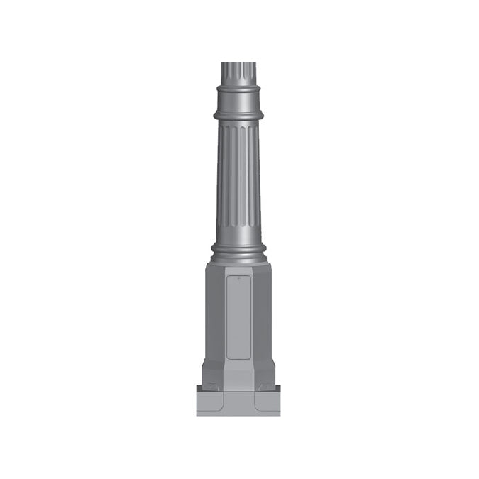 Fluted Round Tapered Aluminum Decorative Williamsburg Style Light Pole ...